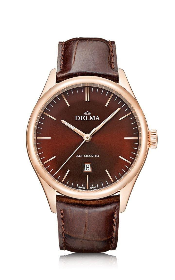 DELMA Heritage Automatic Rose Gold Brown Dial