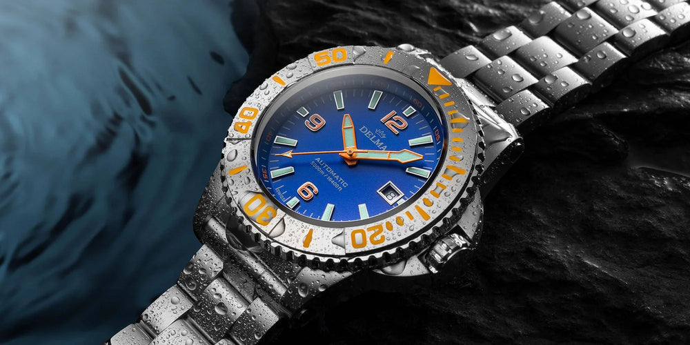 DELMA Blue Shark IV Steel Bezel Blue Dial