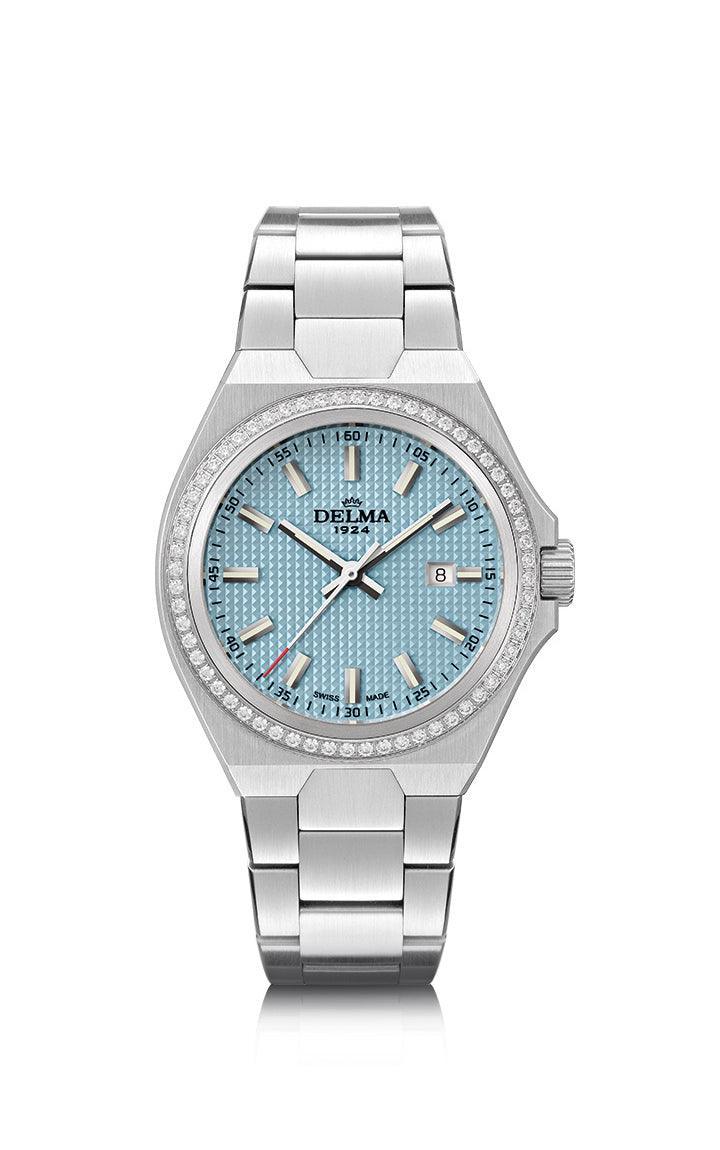 DELMA Midland 34mm Deep Diamonds Ice Blue Dial