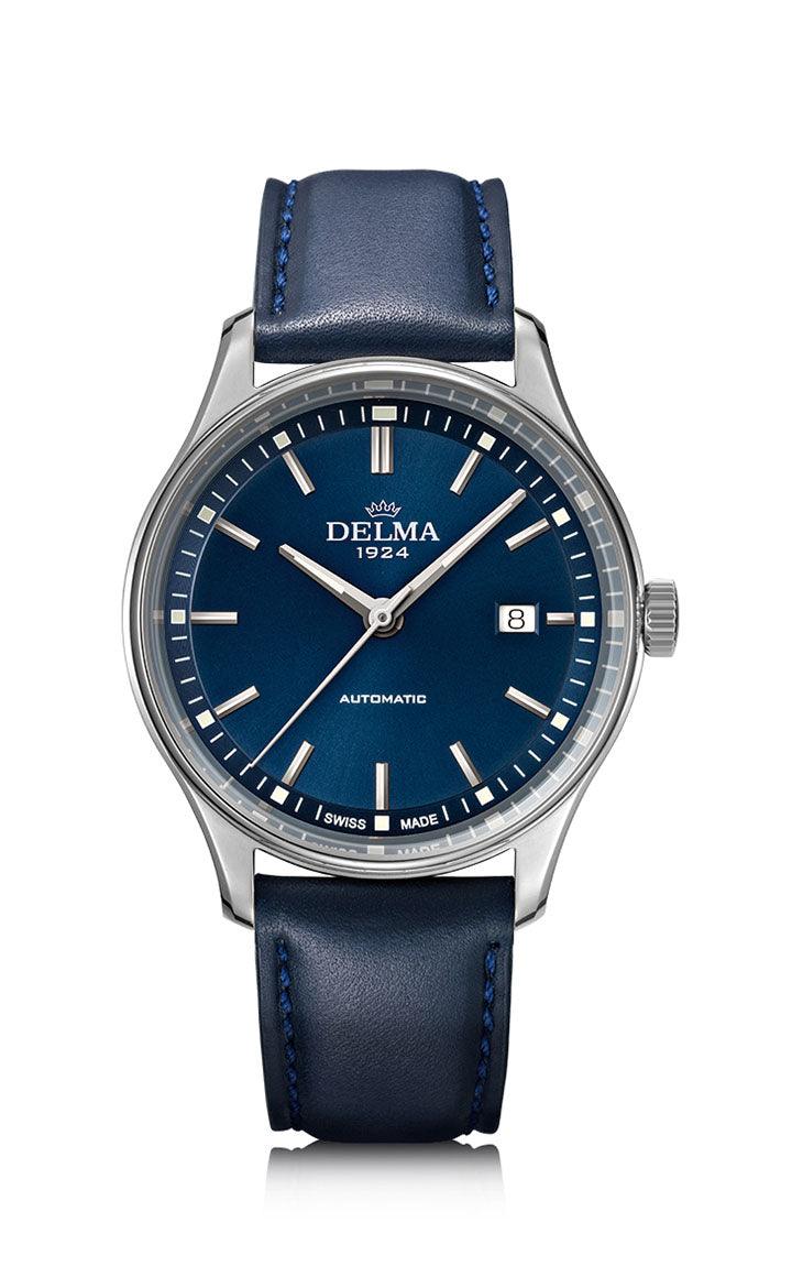 DELMA Classic Steel Leather Strap Blue Dial