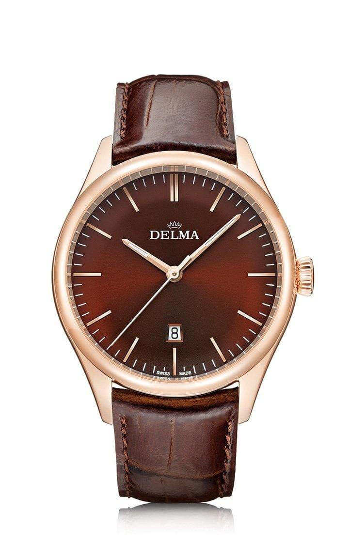 DELMA Heritage Rose Gold Brown Dial