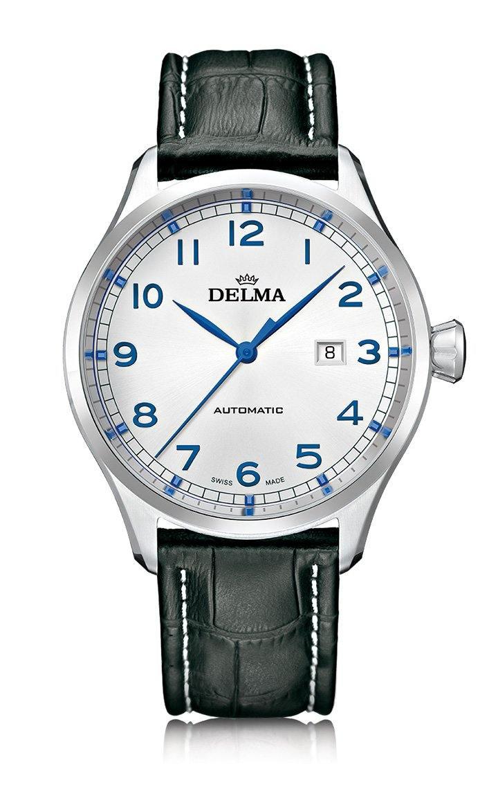DELMA Pioneer Steel Leather Strap White Dial