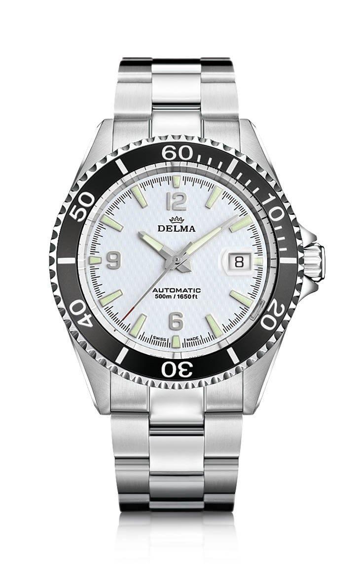 DELMA Santiago Automatic Steel Black Bezel White Dial