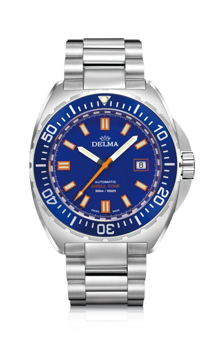 DELMA Shell Star Automatic Steel Blue Bezel Blue Dial