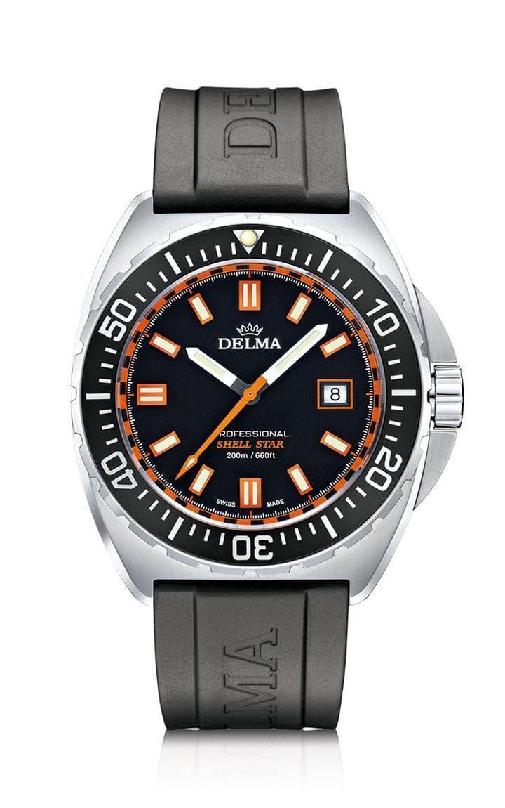 DELMA Shell Star Rubber Black Bezel Black Dial